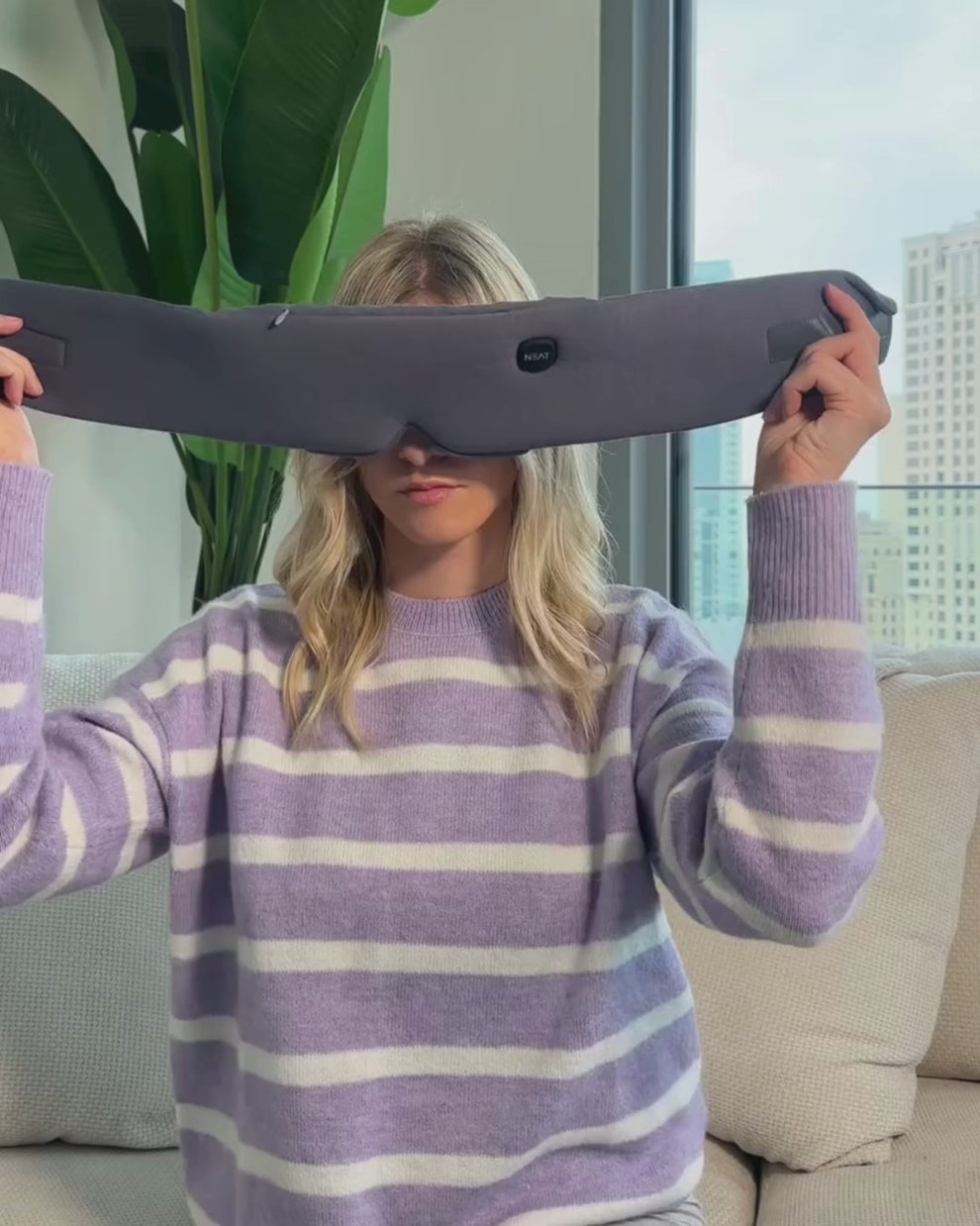 Premium Heated Eye Mask opens full screen video in same window.